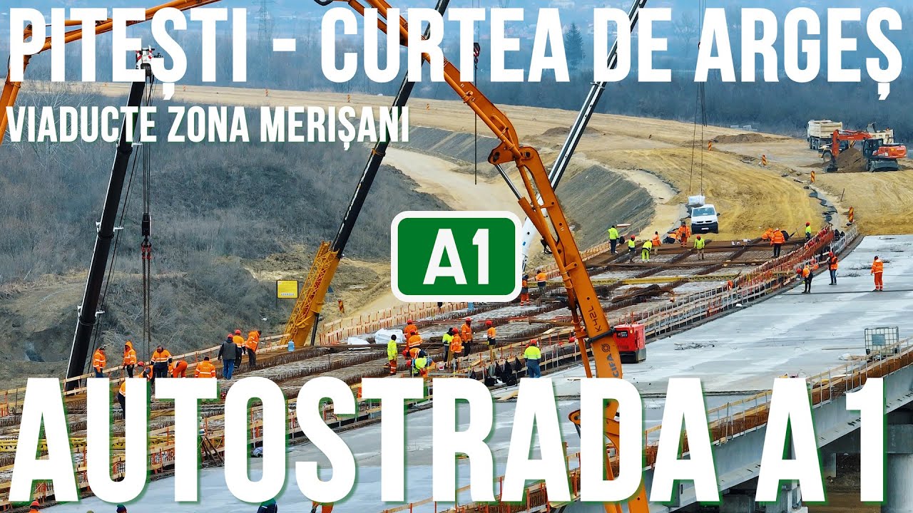 AUTOSTRADA A1 Pitesti - Curtea de Arges | Viaducte zona Merisani ...
