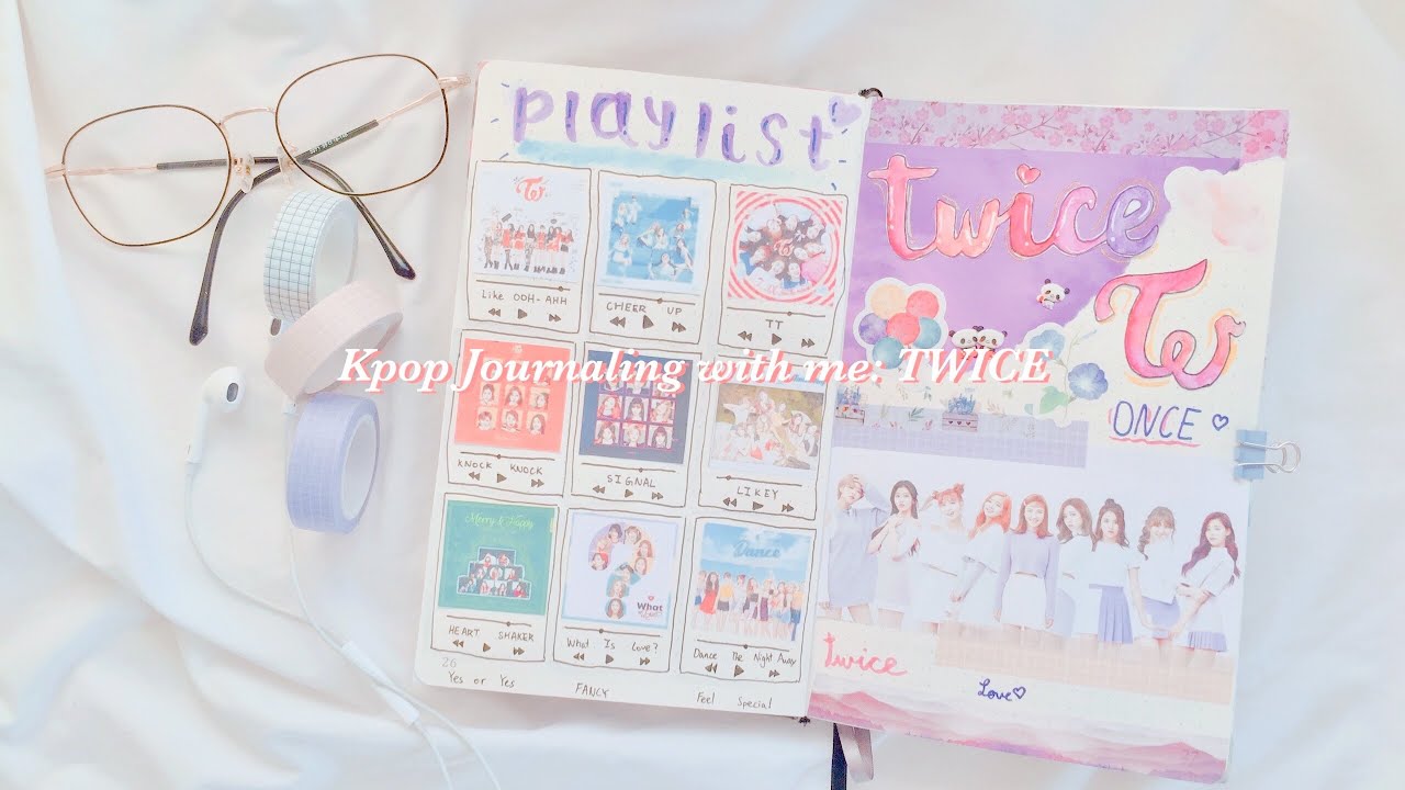 Kpop Journaling with Me I TWICE: Cover Spread ☁️💜 - YouTube