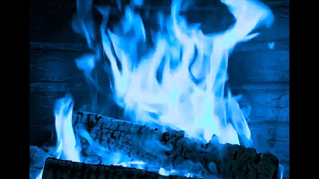 🔥 ¡Hermosa CHIMENEA AZUL 4K! Chimenea Mágica Ardiendo con Llamas Azules ...