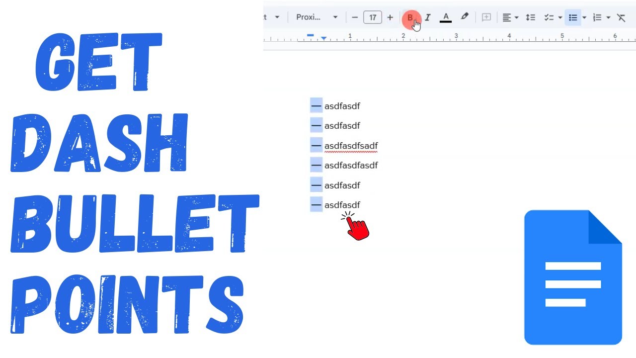 How To Get Dash Bullet Points In Google Docs - YouTube