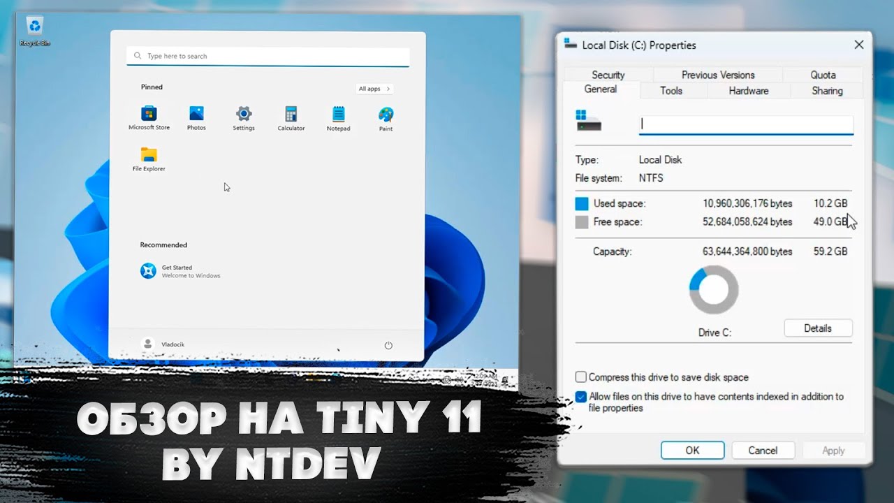 Лайт версия Windows 11 | Обзор на TINY11 by NTDEV - YouTube