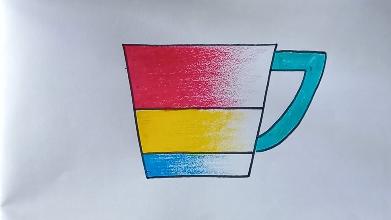 cup drawing//cup drawing colour//cup drawing easy - YouTube