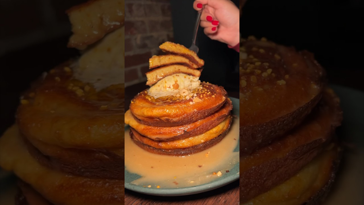 BEE POLLEN BUTTERMILK PANCAKES with honey butter and bee pollen from ...