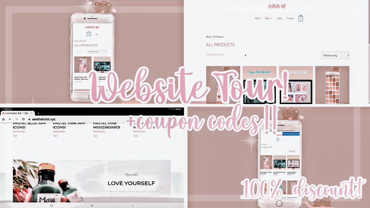 My Website Tour+ Coupon Code (100% Discount) | Aesthetic Kit! - YouTube