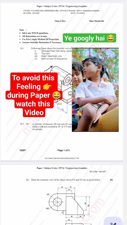 Engineering graphics weightage | Engineering graphics paper pattern #secondsem # ...