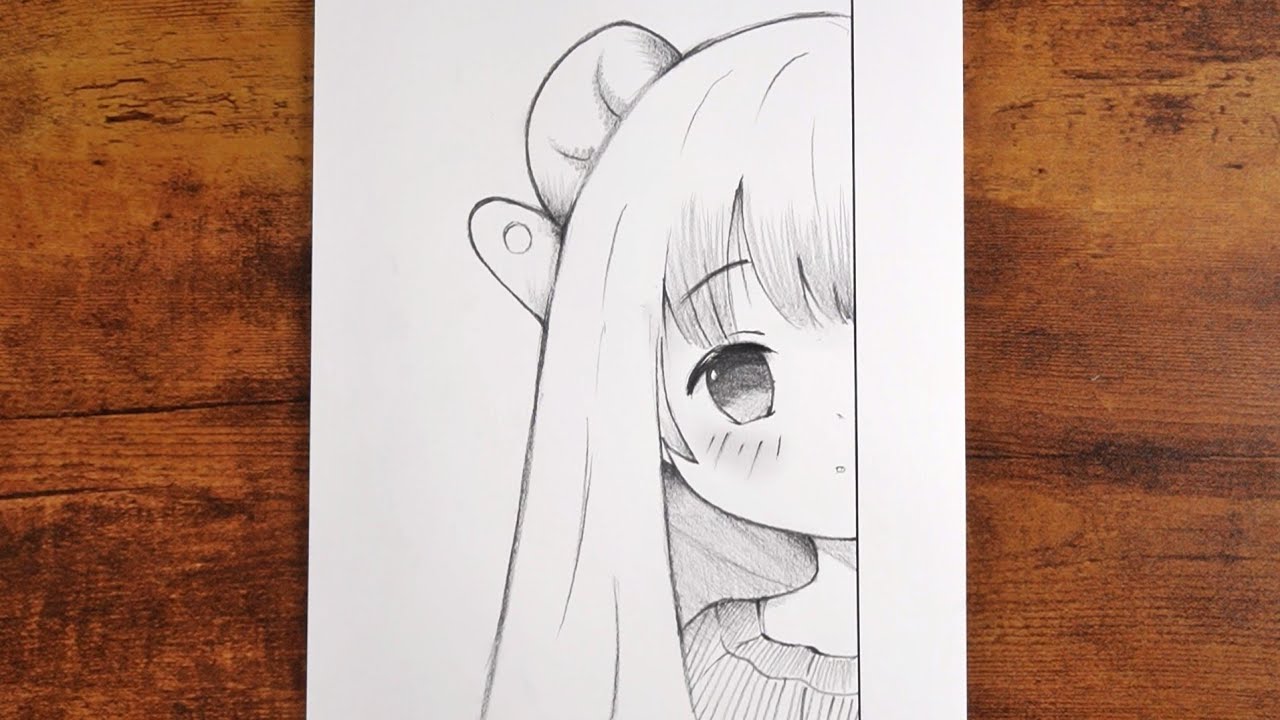 How to Draw an Anime Girl | Easy and cute Sketch step by step - YouTube