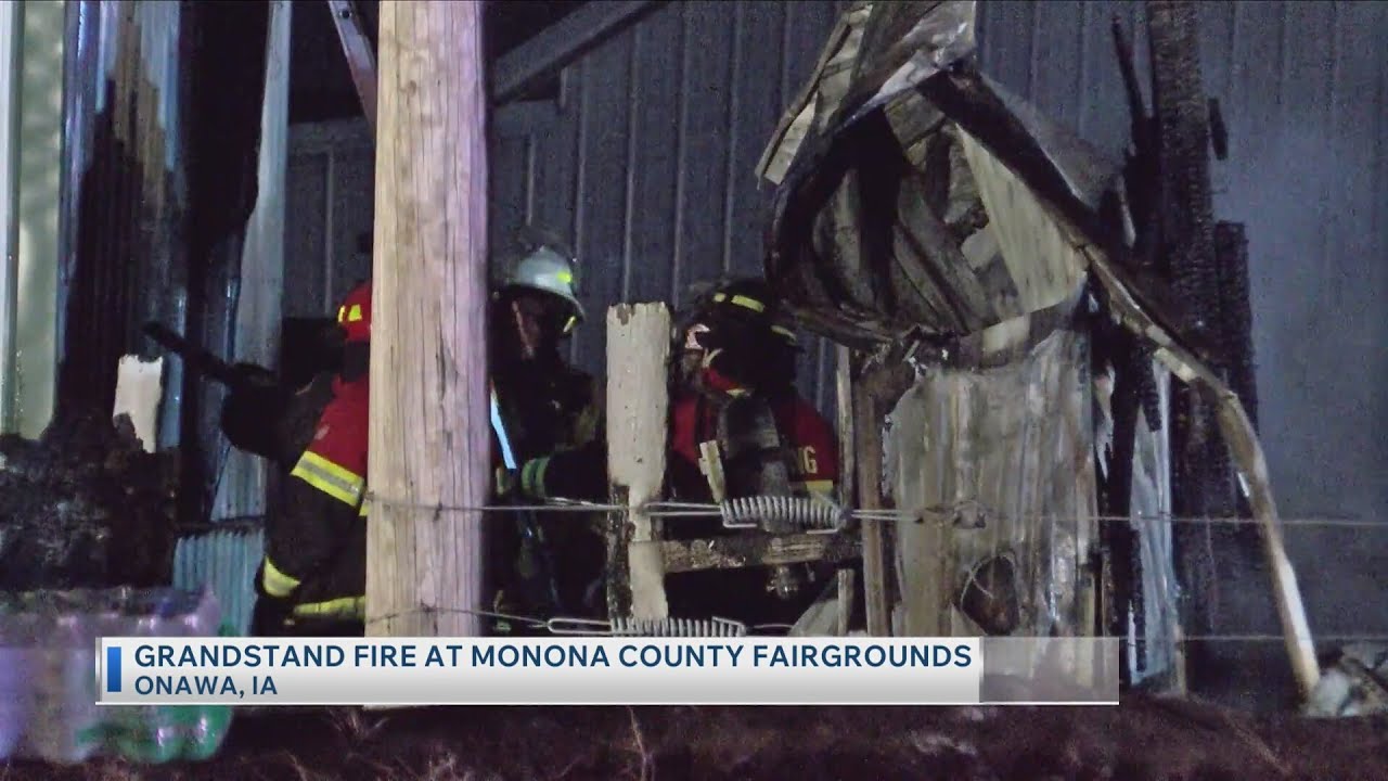 Grandstand fire at Monona County Fairgrounds - YouTube