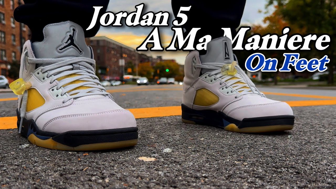 ON FEET LOOK Jordan 5 A MA MANIERE 'Photon Dust' - YouTube