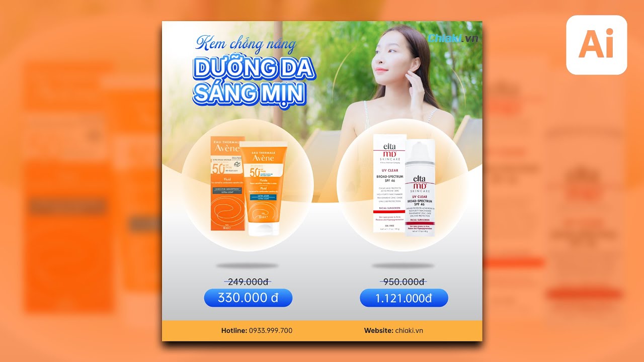 Hướng dẫn THIẾT KẾ BANNER mỹ phẩm bằng illustrator, photoshop ĐẸP, ĐƠN ...