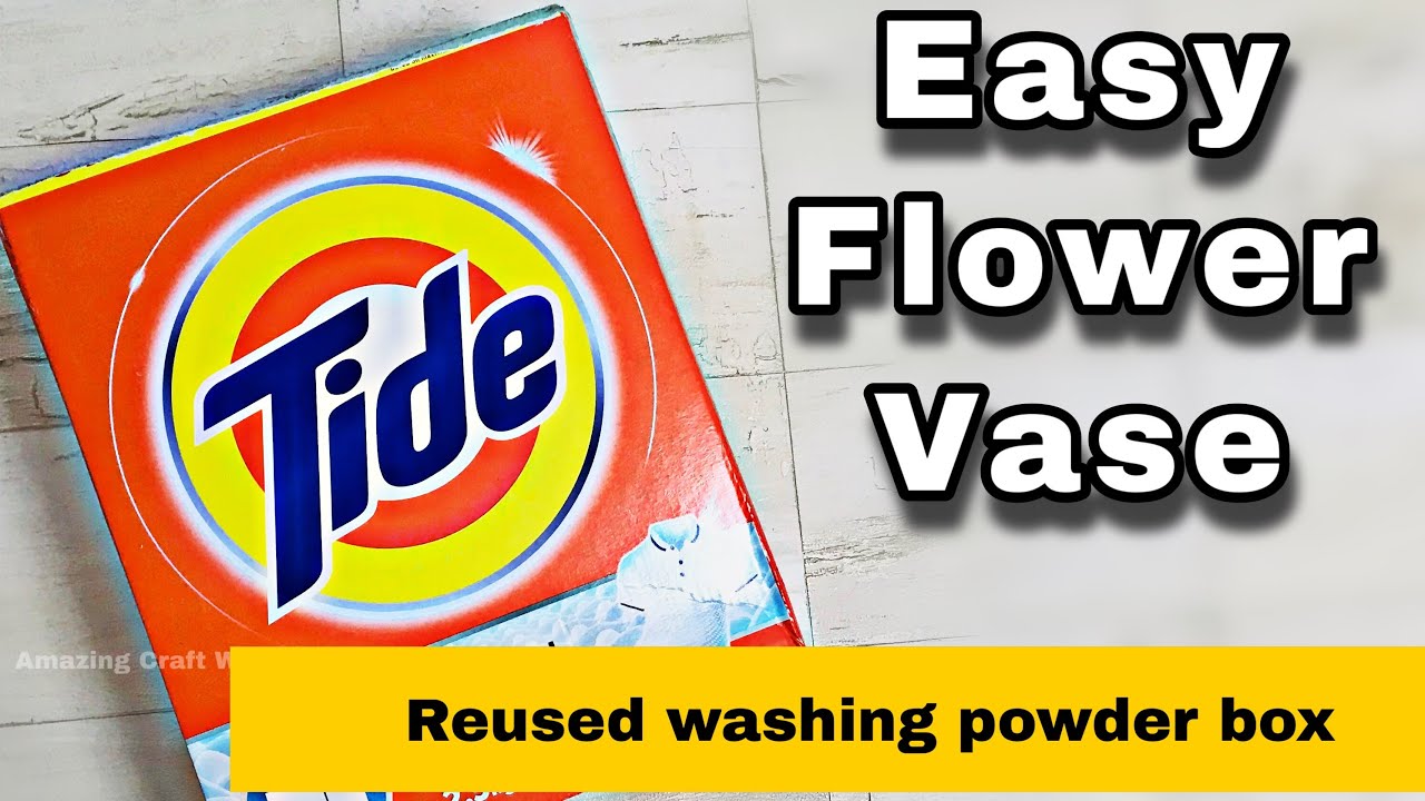 DIY - Flower vase | Reused Washing powder box | Flower vase Craft ...