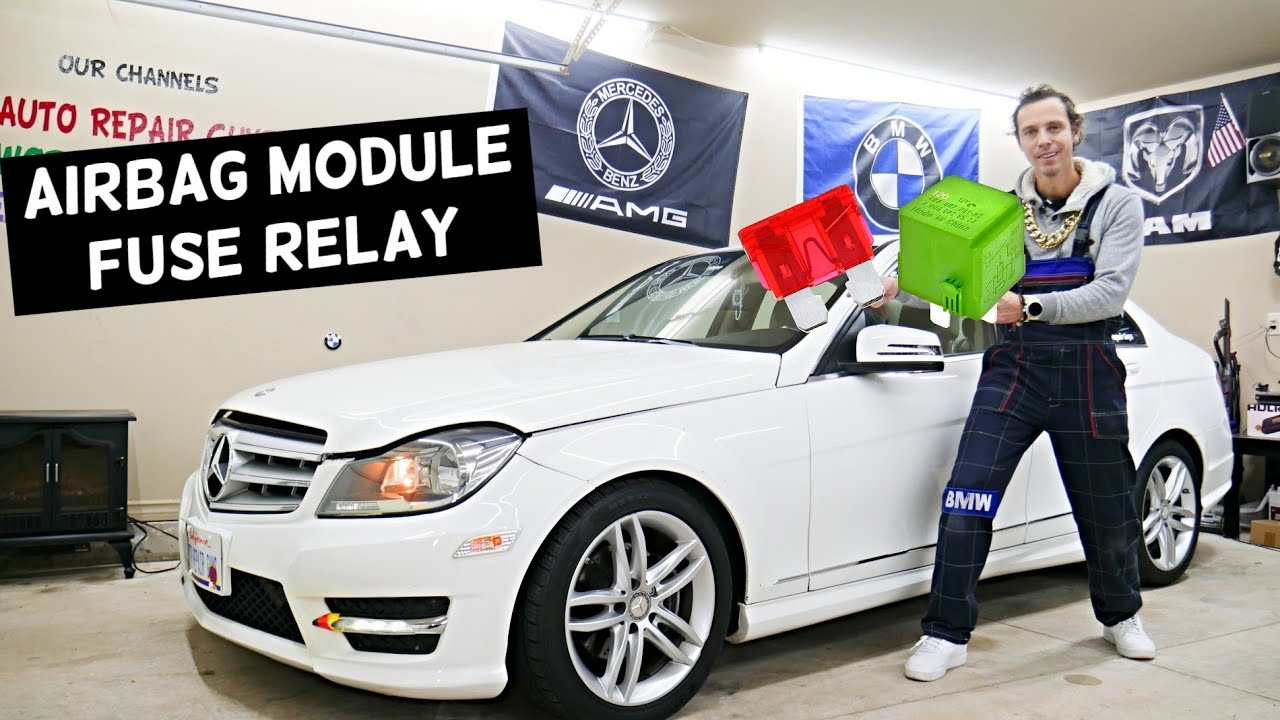 MERCEDES W204 Airbag Module Fuse Relay Location Replacement C250 C300 ...