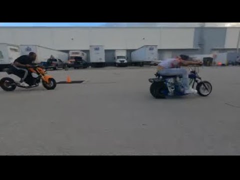 Mini bike beats Honda grom in drag race - YouTube