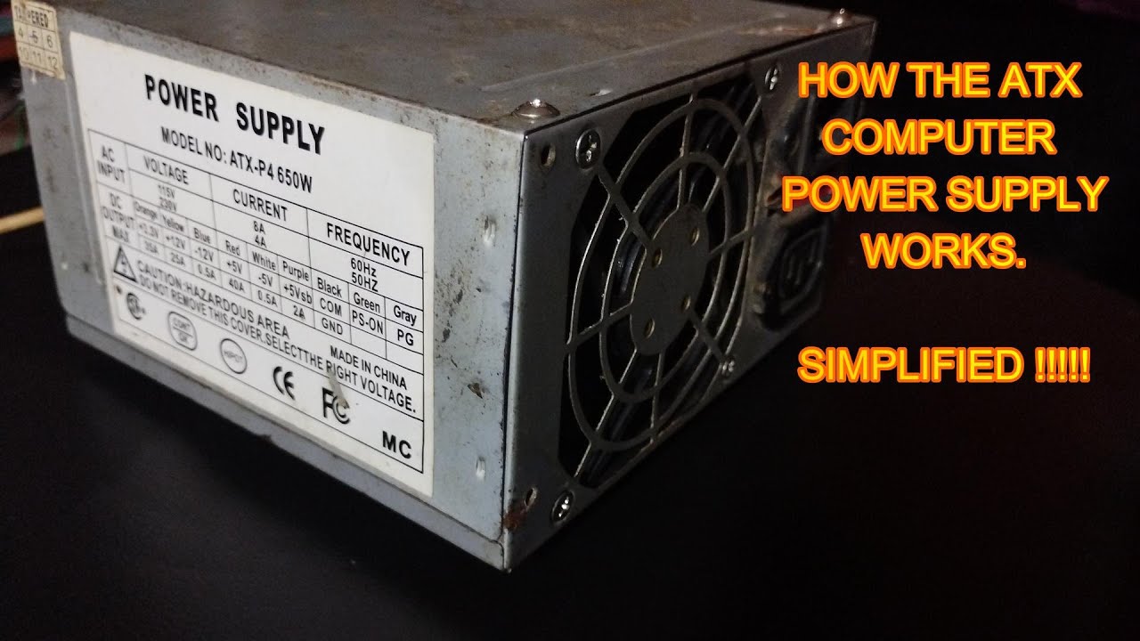 How computer power supply works----ATX power supply simplified - YouTube