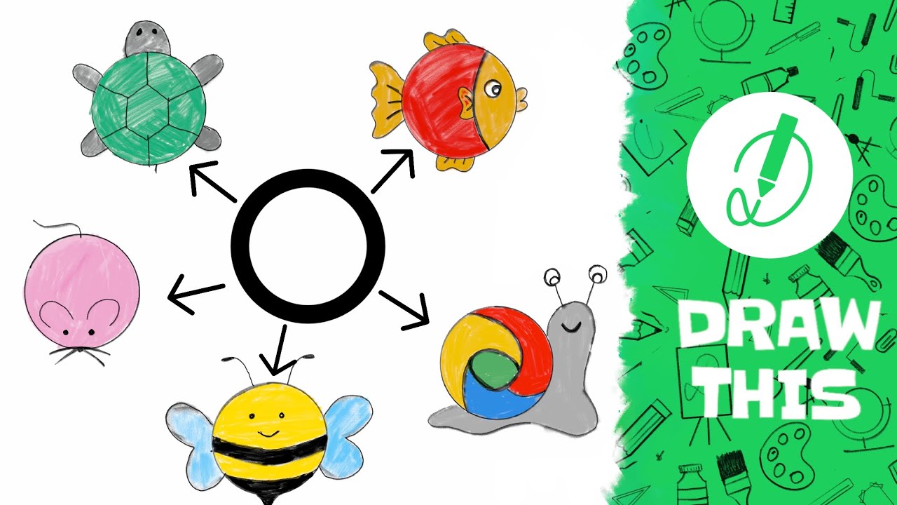 how to draw by using NUMBER ZERO "0" step by step | very easy | with ...