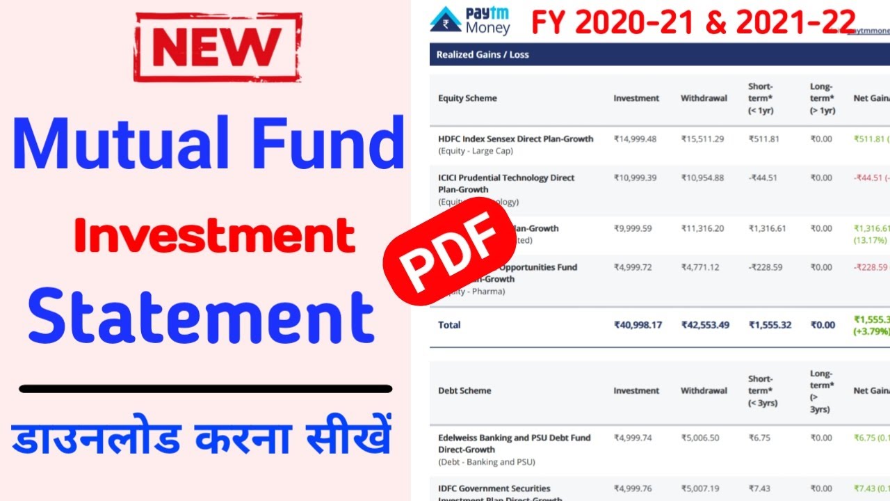 mutual fund statement kaise nikale - paytm money | how to download ...