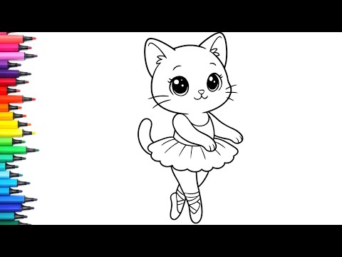 How To Draw Ballerina Cat | Easy Ballerina Cat Drawing for Beginners