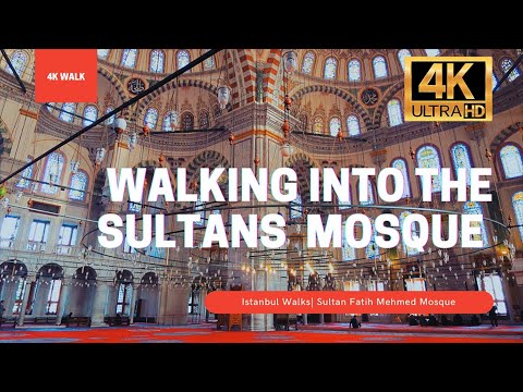 Istanbul Mosque Walking Tour -  Sultan Mehmet Fatih Mosque & Tomb | HD 60FPS