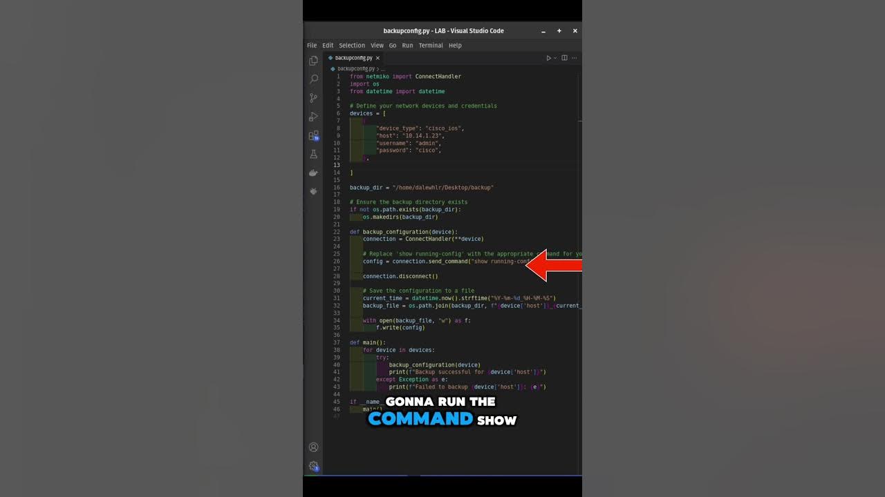 Saving your Cisco config with python!! - YouTube