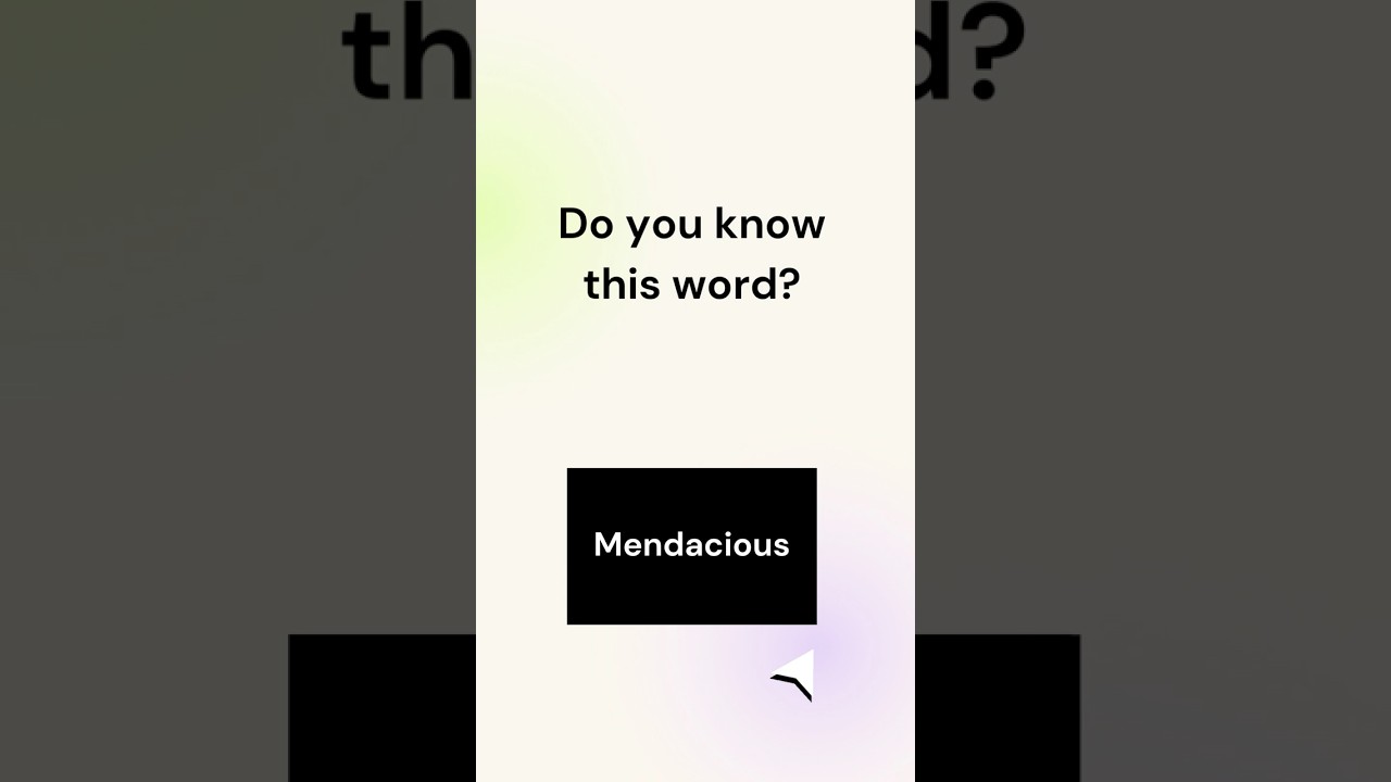 Mendacious Definition | Improve Your Vocabulary - YouTube