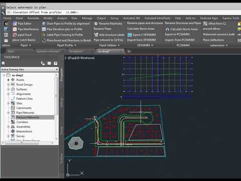 create pressure pipe network in civil 3d - YouTube