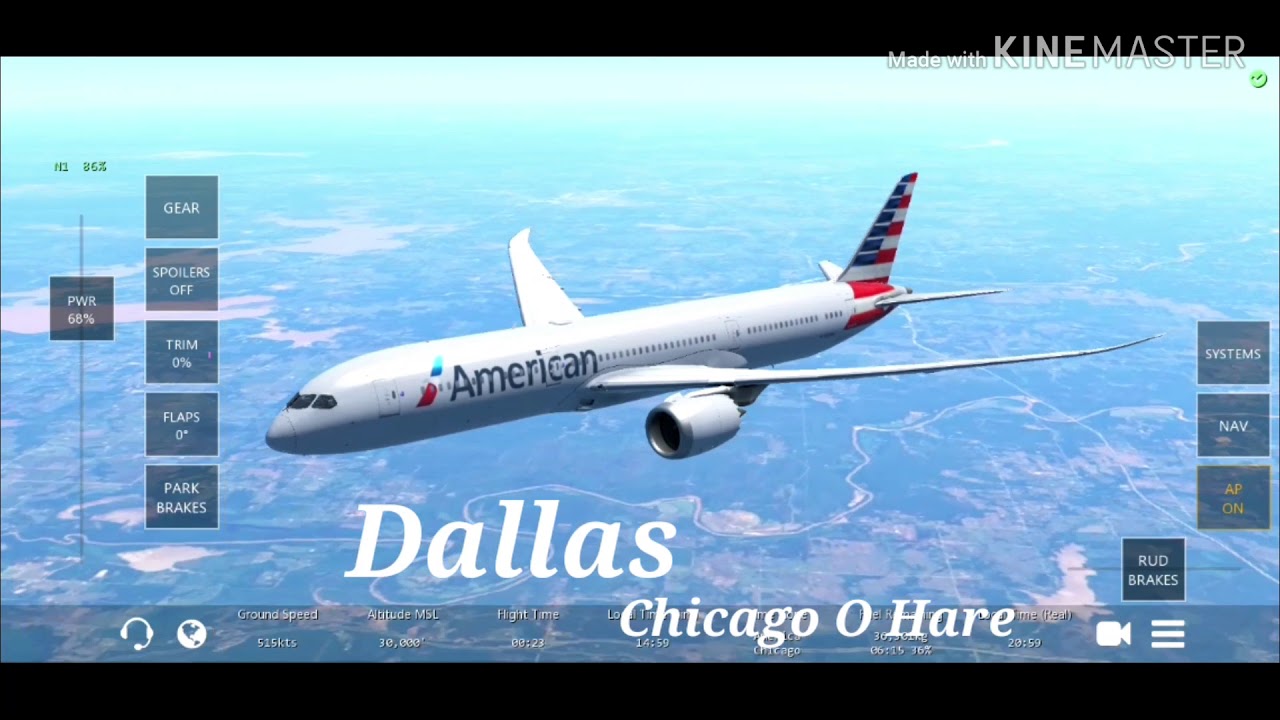 Infinite flight Global: Dallas - Chicago / American Airlines B787 - YouTube