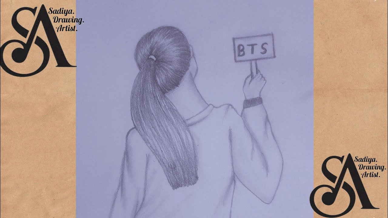 How to draw a beautiful back side girl/ easy drawing for beginners ...