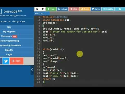 C++ Program LCM and HCF of Numbers - YouTube