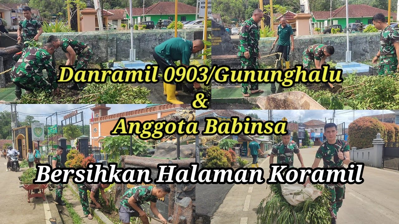 Danramil 0903/Gununghalu & Anggota Babinsa, Bersihkan Halaman Koramil ...