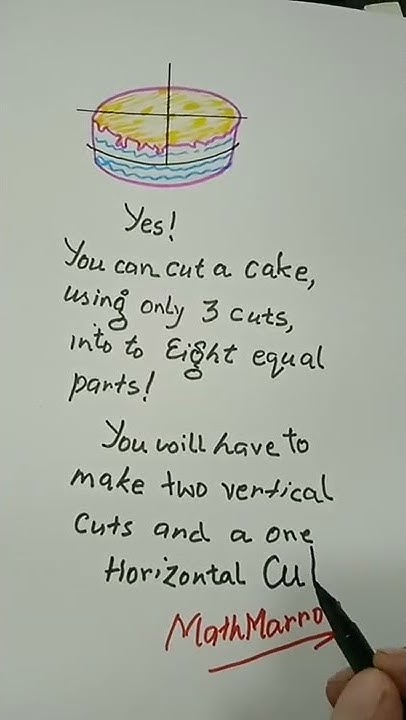 Using only 3 cuts to cut a cake into eight equal parts. - YouTube
