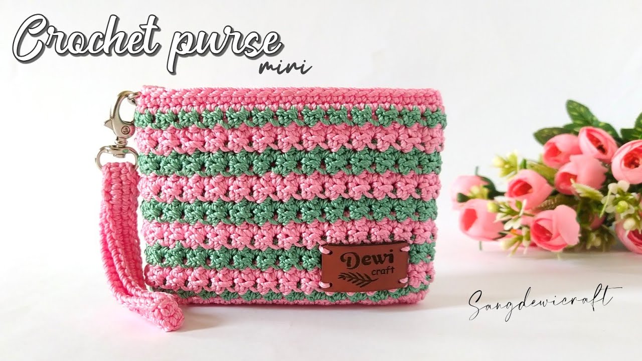 TUTORIAL MEMBUAT DOMPET RAJUT TERBARU MODEL MODERN - CROCHET PURSE ...