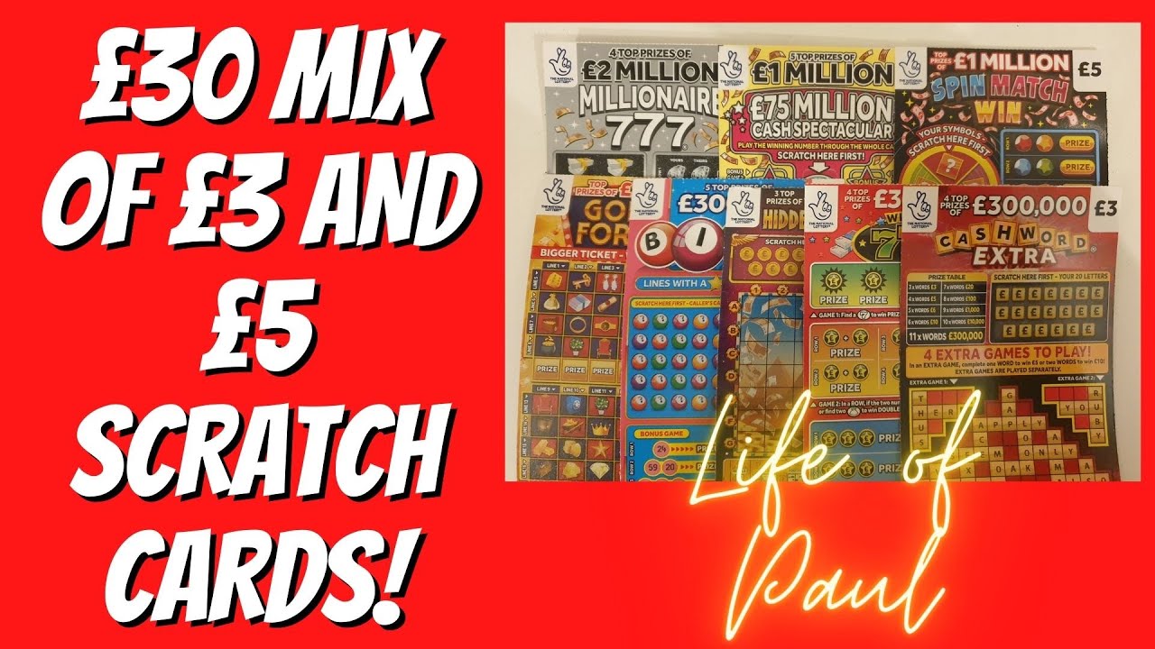 £30 of scratch cards. A mix of £5 and £3 scratch cards chosen because I ...