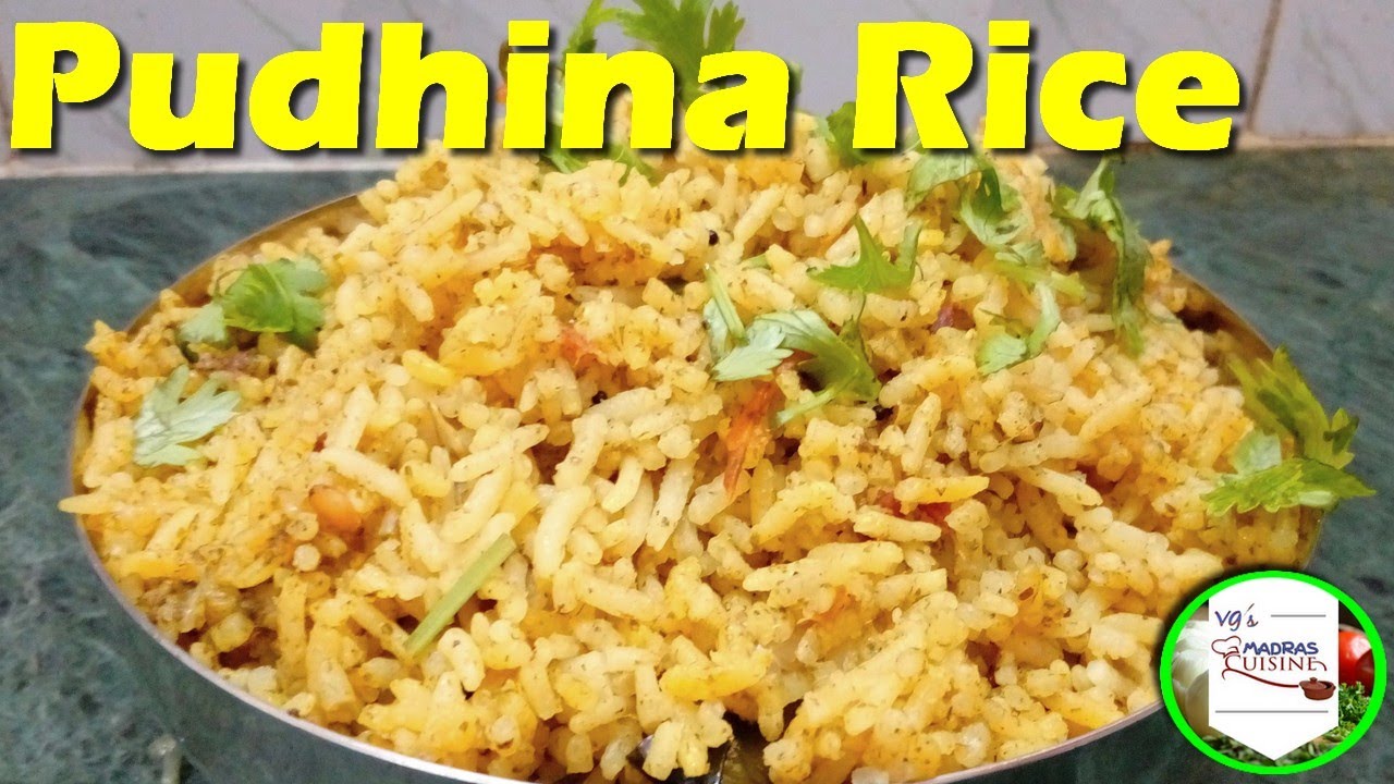 Pudhina Rice I Pudhina Saadham I Mint Rice I Variety Rice - YouTube