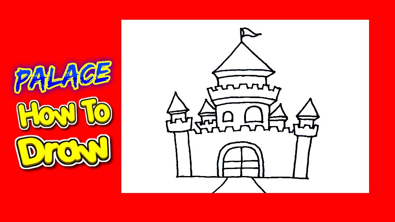 How To Draw a Palace (Castle) | Castle Drawing Tutorial VERY EASY For ...