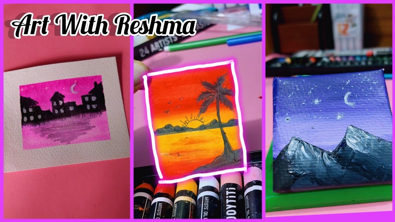 6 Creative Art Ideas For Beginners || painting Technique // Easy Tips ...