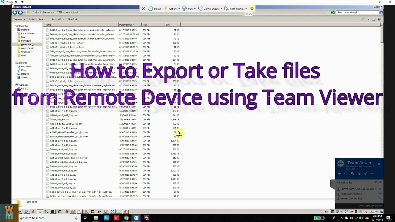How to Export or Take files from Remote Device using Team Viewer - YouTube