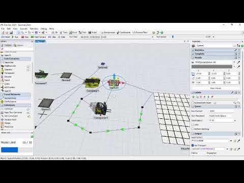 Flexsim, Combiner NetWorkNode FloorStorage - YouTube