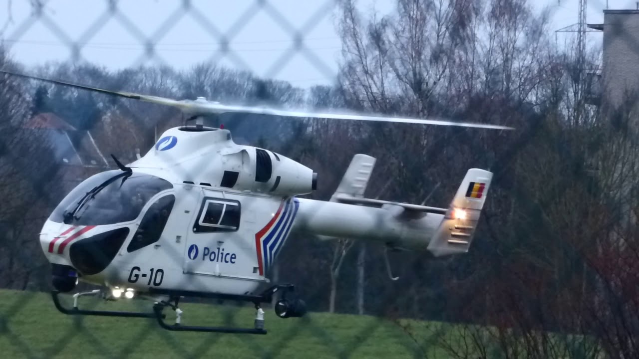 Rago G-10 Belgium police helicopter take-off Jumet - YouTube