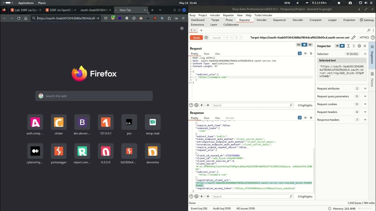 21.3 Lab: SSRF via OpenID dynamic client registration - Karthikeyan Nagaraj | 2024 - YouTube