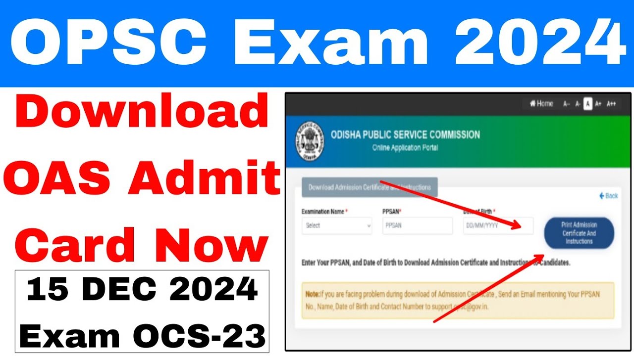 oas admit card download 2024//how to download ocs 2023 admit card//OCS ...