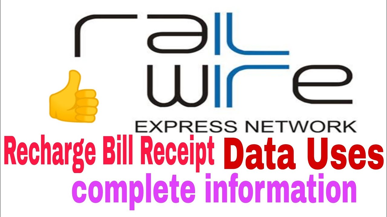 Rail wire broadband plans online recharge enquiry data use bill receipt ...