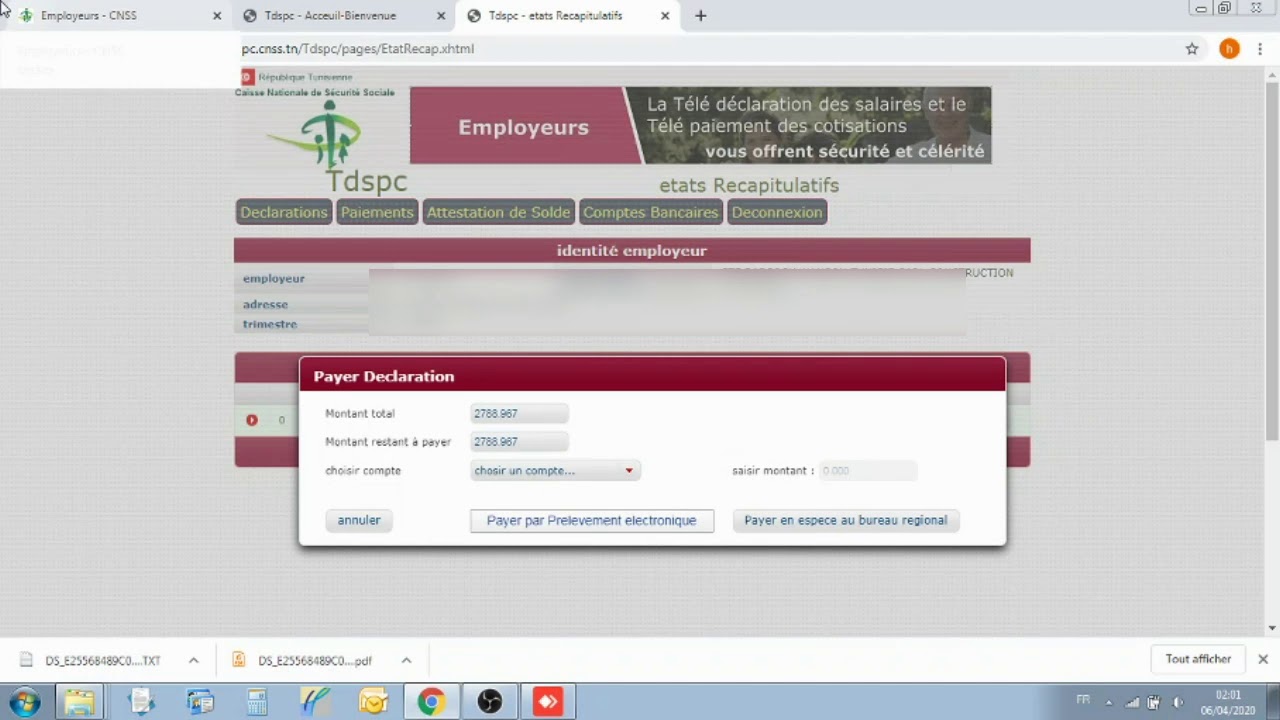 Phase N°5(V2); Guide pratique de dépôt en ligne de la déclaration CNSS ...