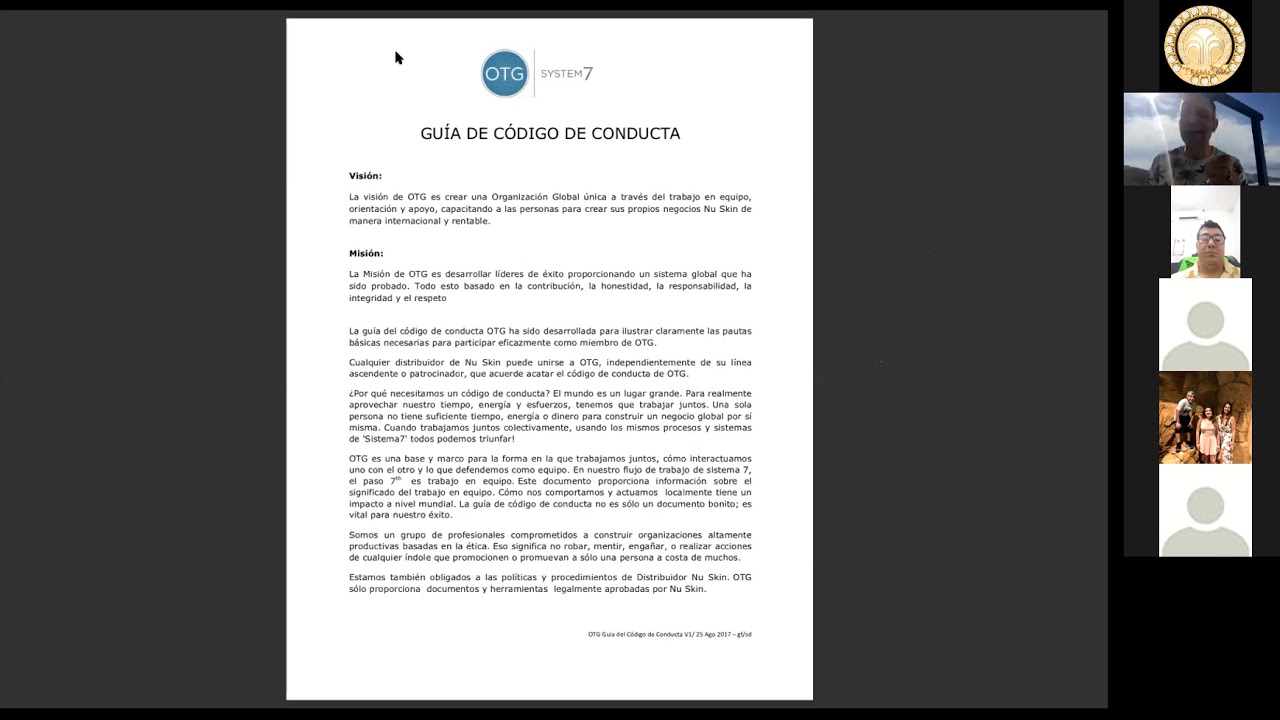 Principios y valores One Team Global (OTG) - YouTube
