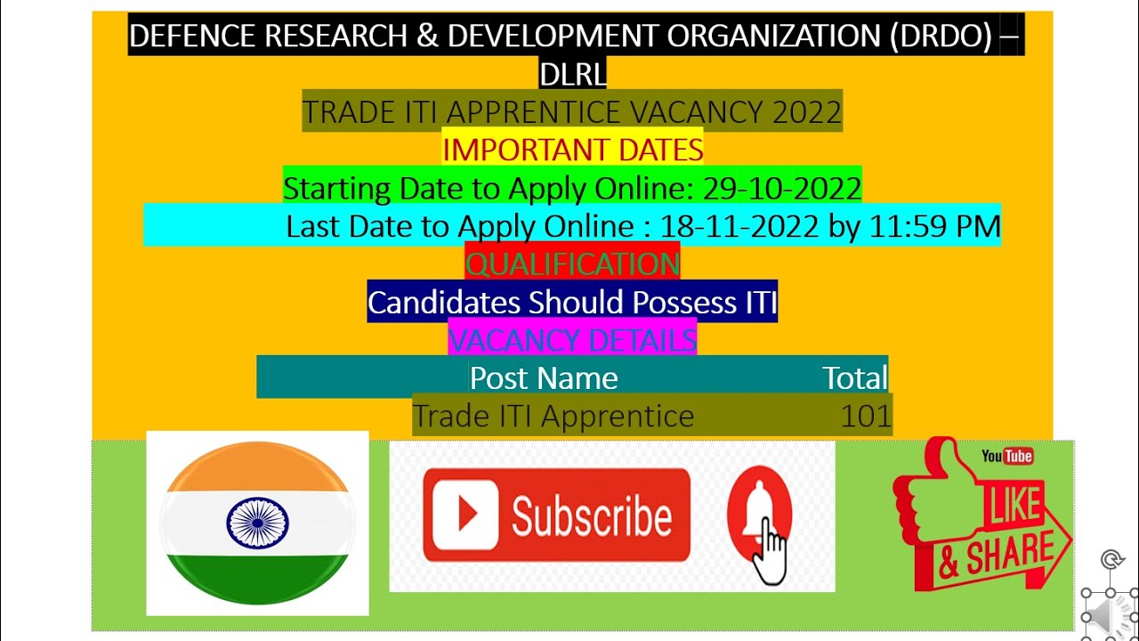 DEFENCE RESEARCH DEVELOPMENT ORGANIZATION RECRUITMENT - YouTube