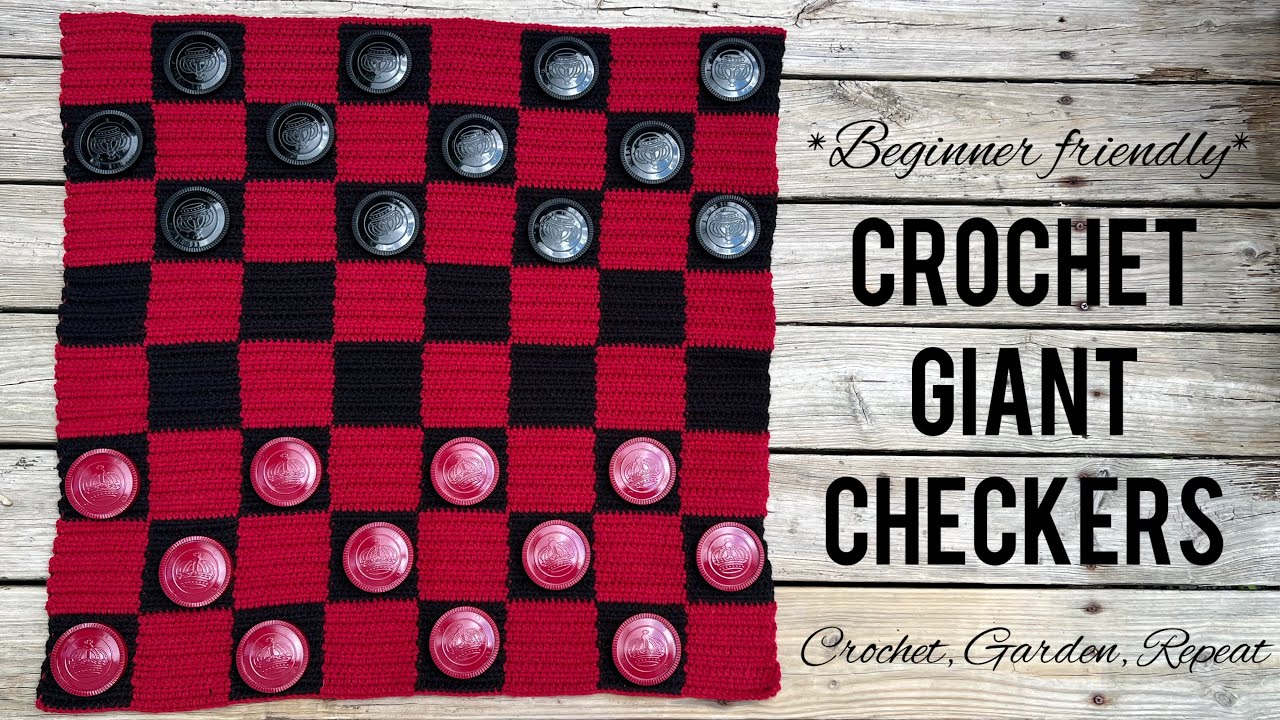 Crochet GIANT Checkers 🔴⚫️ *Beginner friendly* ⚫️🔴Crochet, Garden ...