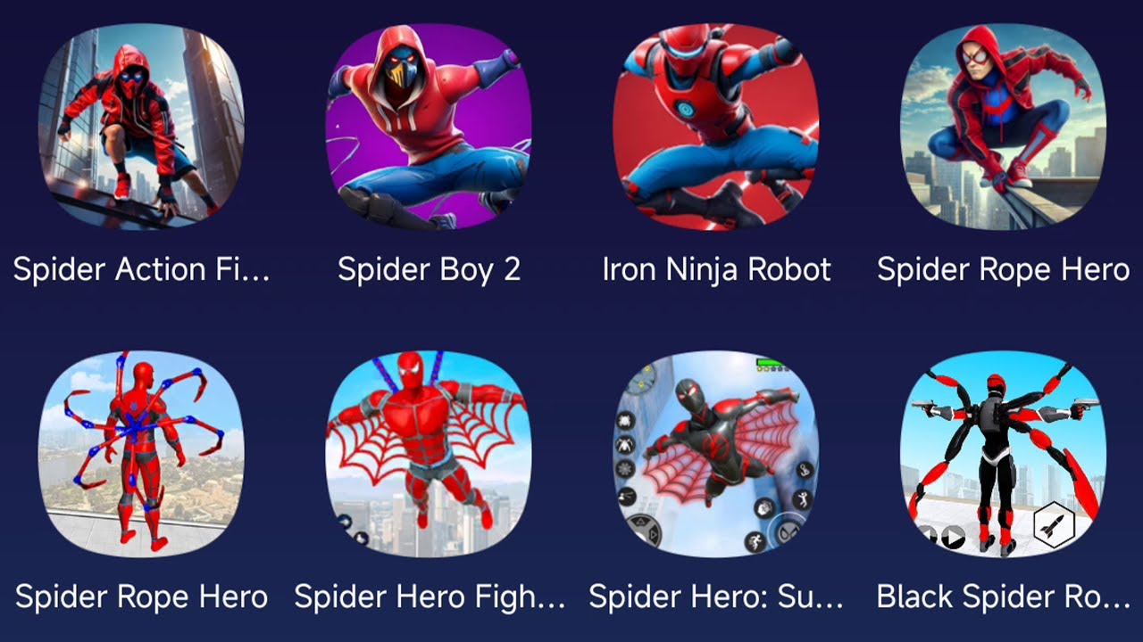 Spider Action Fighting Game,Spider Boy 2,Iron Ninja Robot,Spider Rope ...