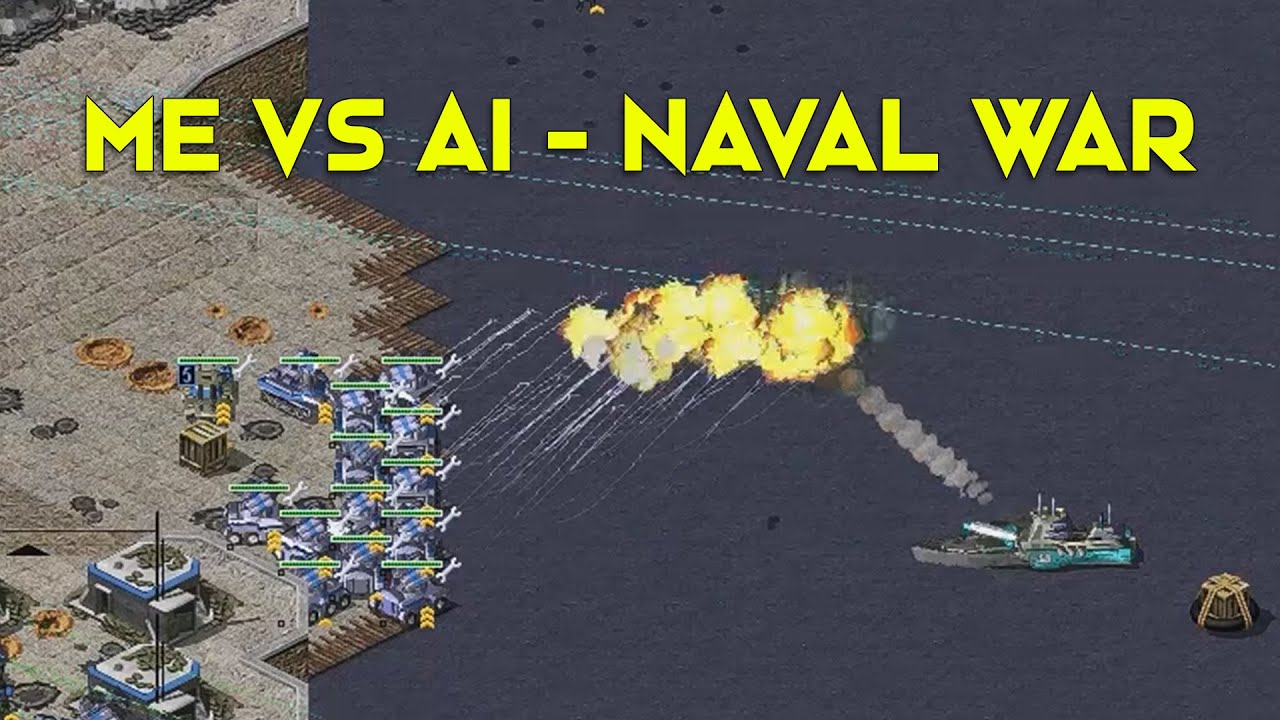 Red Alert 2 Yuri's Revenge - 1 vs 7 Naval war - YouTube