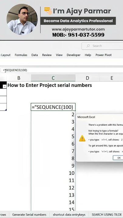 #Excel Sequence function - YouTube