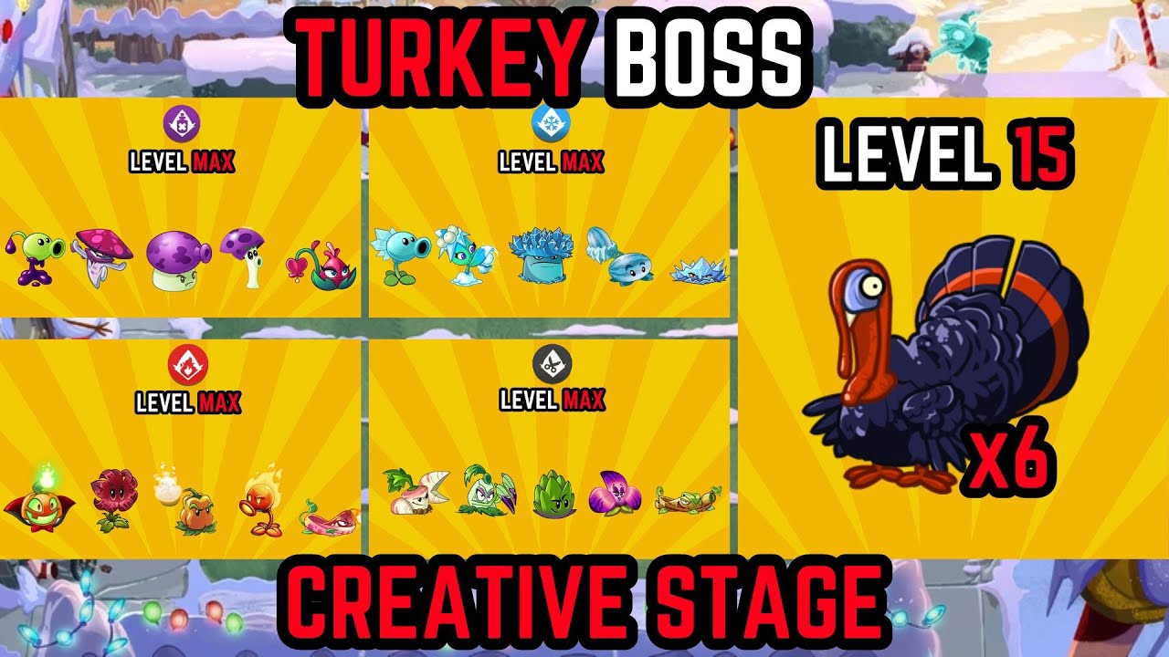 Plants vs Zombies 2 | Creative Stage | Turkey Boss | Lvl 15 | Which ...
