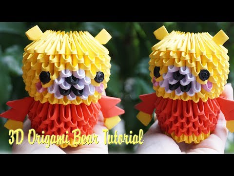 HOW TO MAKE 3D ORIGAMI LITTLE BEAR | DIY PAPER LITTLE BEAR TUTORIAL