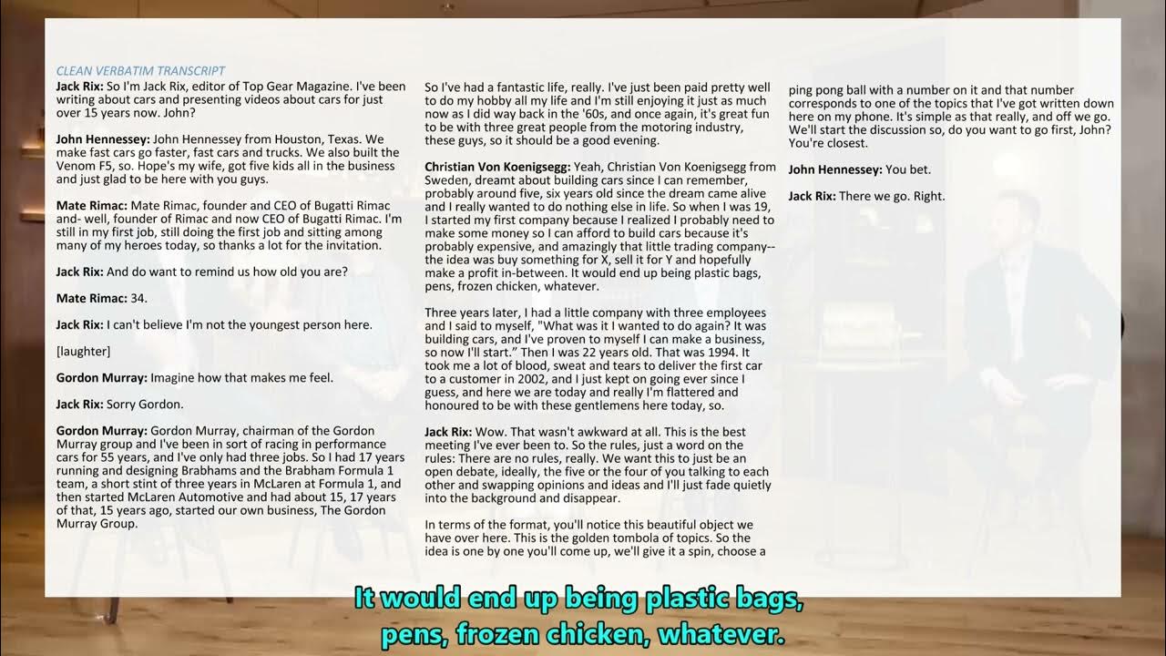 Clean Verbatim Transcription with Subtitles - YouTube